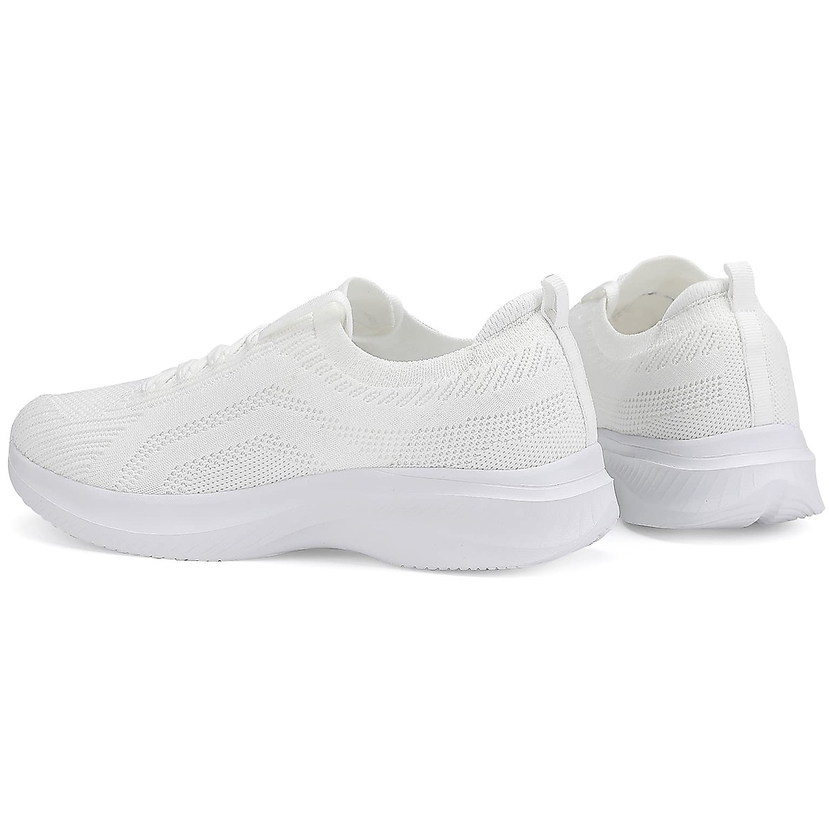 Santiro White Sneakers for Women Walking Shoes Lightweight Fashion Womens Tennis Shoes for Gym Non Slip Work Casual Shoe 8.5 US