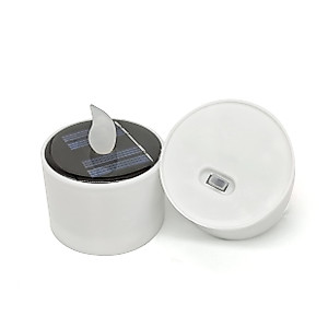 Christmas Decor 6 Pieces Romantic LED Flameless Candles Lights/Lamps, Solar Power LED Tea Light Candles Nightlight for Home Decor (Yellow Flickering)