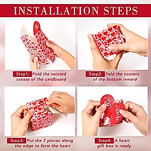 120 Pieces Valentine Cookie Boxes Valentine Treat Boxes with Window Heart Cupcake Boxes Valentines 3 Inch Valentines Candy Goody Container for Valentines Wedding Birthday Party Favors