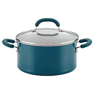 Rachael Ray Create Delicious Nonstick Stock Pot/Stockpot with Lid - 6 Quart, Blue