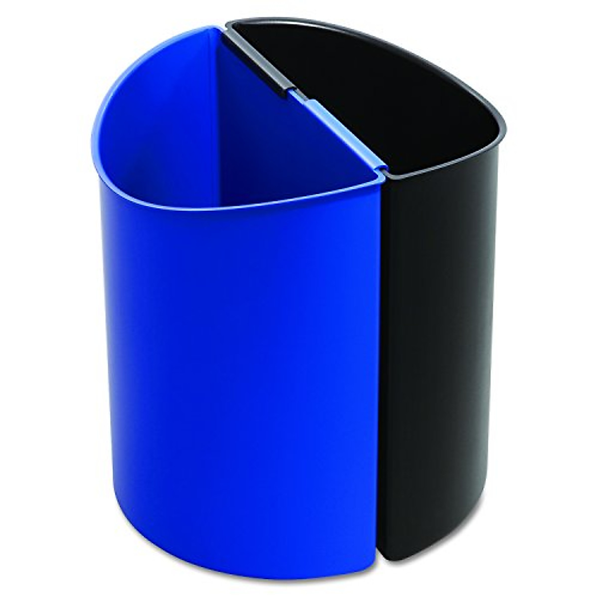 Safco Products Desk-Side Recycling Trash Can 9794BB, Black and Blue, Latching Receptacles, 3 Gallons Each, Value-Priced (9927BB)