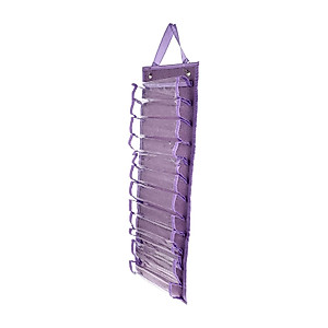 EXCEART Shelf Bracket Vinyl Roll Holder Vinyl Roll Storage Rack 12 Compartments Wall Mount Over The Door Craft Vinyl Storage Organizer Wrap Organizer for Closet Purple Jewelry Holder Stand