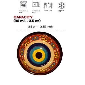 Ceramic Evil Eye Bowl Handicraft Motif 6 Pieces 6 Colors