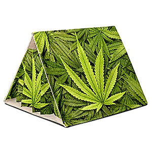Small Pet Hideout Green Weed Leaves Hamster House Guinea Pig Playhouse for Dwarf Rabbits Hedgehogs Chinchillas