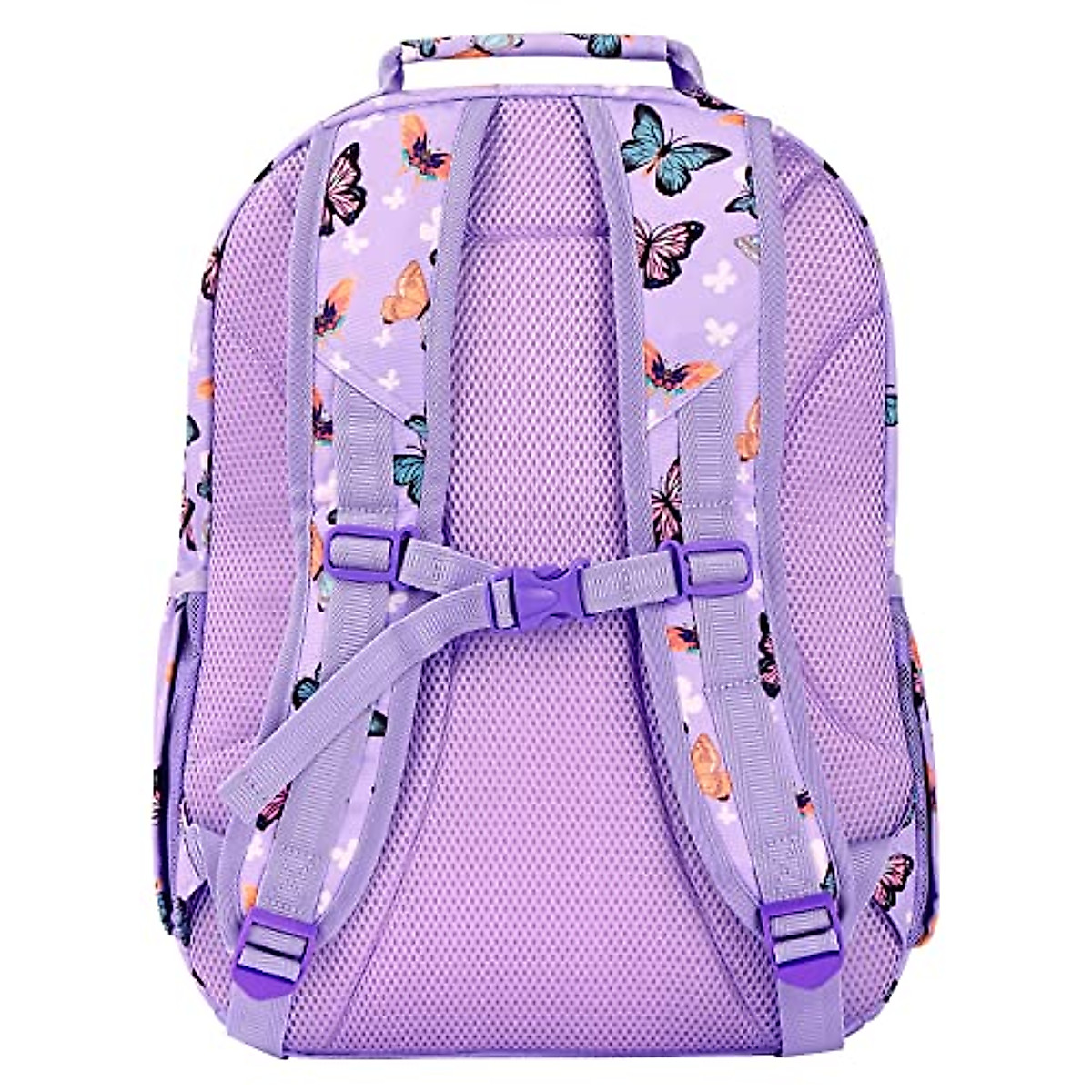 Choco Mocha Butterfly Backpack for Girls, Kids School Backpacks Girls Backpacks Ages 6-8, Kindergarten Bookbag Girl Elementary School Bag 17 Inch, Purple