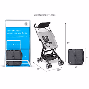Munchkin Sparrow Travel Baby Stroller, Ultra Compact and Lightweight, for Babies and Toddlers, Grey