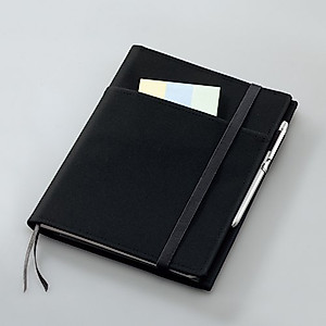 Kokuyo Systemic Cover Notebook, with One A5 (5.8" X 8.3"), B 6mm Ruled, 28 Lines, 50 Sheets, Twin Ring Edge Title Notebook, Black, Japan Import (NO-685B-D)