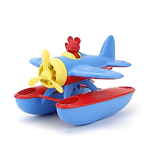 Green Toys Disney Baby Exclusive Mickey Mouse Seaplane, Blue/Red - Pretend Play, Motor Skills, Kids Bath Toy Floating Vehicle. No BPA, phthalates, PVC. Dishwasher Safe, Recycled Plastic, Made in USA.