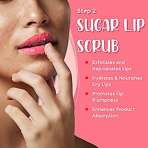 Lick Your Lips 6-in-1 Lip Care Kit With Lip Sleeping Mask, Silicone Brush, Sugar Lip Scrub, Lip Mask Sheet to Reveal Luscious, Lip Exfoliator Scrub to Soft Lips – Korean Lip Therapy Set for a Fuller