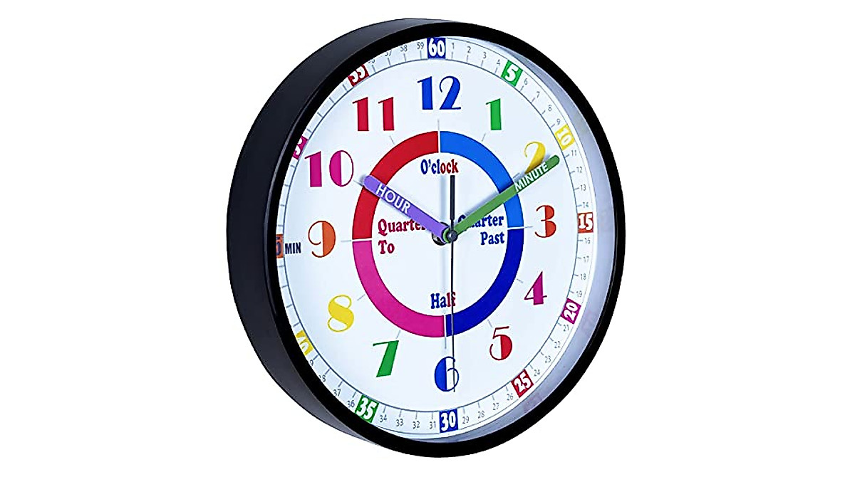 Telling Time Wall Clock for Kids - Silent & Educational | Jenlystime