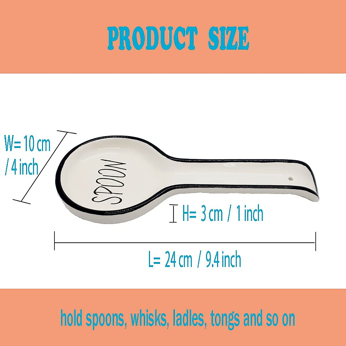 2 set of Ceramic Spoon Rests, Cream white Spoon Holder Porcelain for Cooking & Counter Protection for Tablespoons, fork, Ladles, Modern Farmhouse Kitchen Decor and Essential Kitchen Gadgets