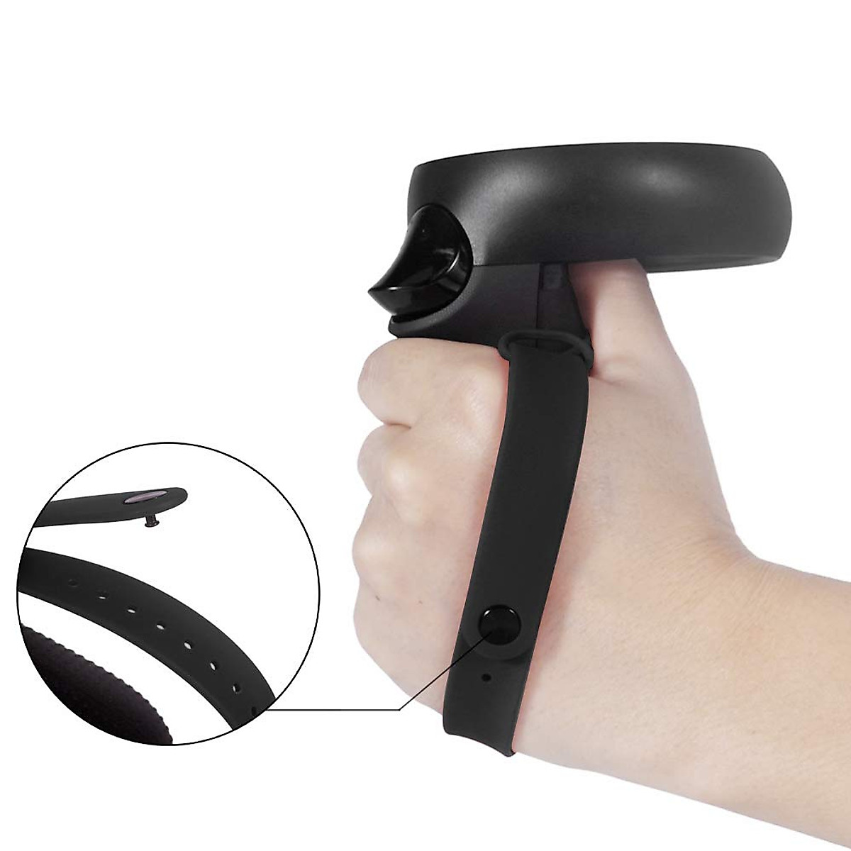 HIJIAO Design silicone Knuckle Strap for Oculus Quest/Oculus Rift S Touch Controller Grip Accessories (1 Pair) (black)