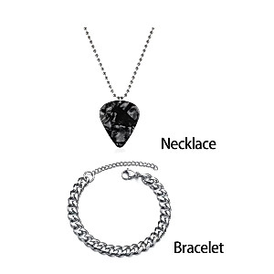 FantaLook 70 80s Long Curly Dark Brown Cosplay Wig with Necklace and Mater Bracelet for Halloween