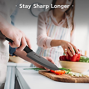 Magiware Ceramic Knives, Ceramic Knife Set with Sheaths Cover -Sharp Longer Never Rust (include 6 Inch Chef Knife, 5inch Utility Knife, and 4 Inch Paring Knife