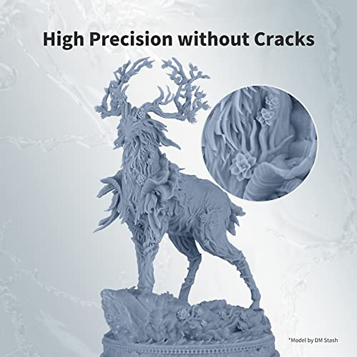 ANYCUBIC Water Washable Resin, 3D Printer Resin with Low Viscosity and Fast Printing, 405nm High Precision UV-Curing 3D Resin, Photopolymer Resin for 8K Capable LCD DLP 3D Printing (Grey, 1kg)