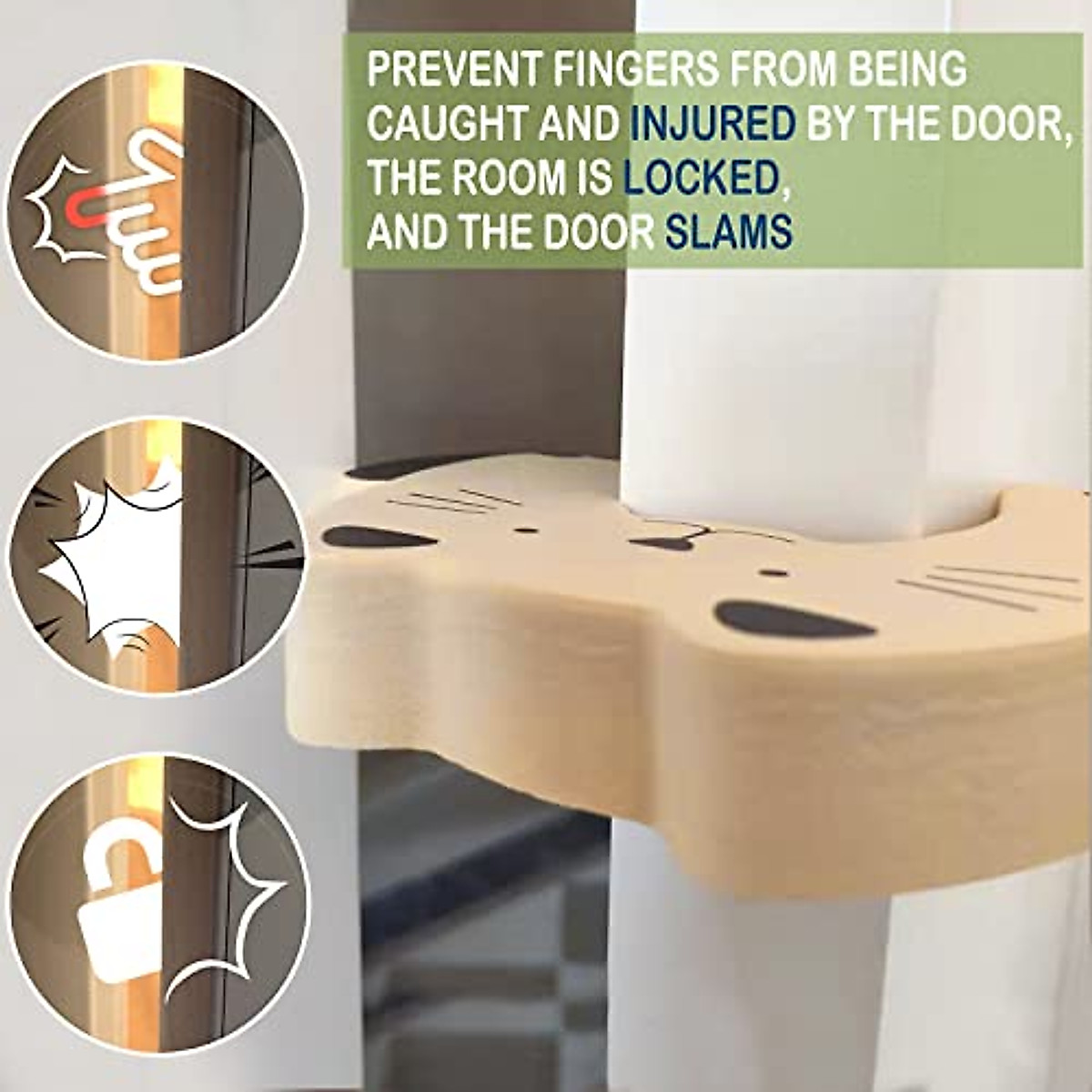 Giv Smil Finger Pinch Guard (Pack of 4) - Slamming Door - Prevent Finger Pinch lnjuries - Protect Child Fingers with Soft Foam Guard - Baby Proof Door Slam Stopper