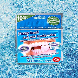 Fuzzy Brush Mini Chewable Toothbrush Fresh Breath 1 packs - 10 pieces