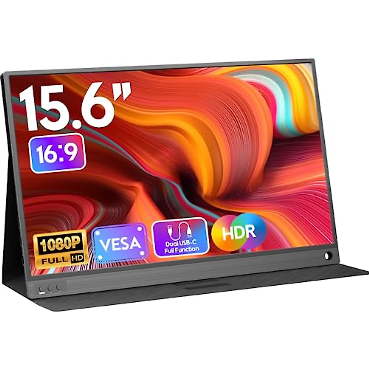 ZSCMALLS Portable Monitor 15.6 Inch Full HD Computer Display USB C Dual Monitor with Speaker, Gaming Monitor for PS3 PS4 Xbox Nintendo Raspberry pi