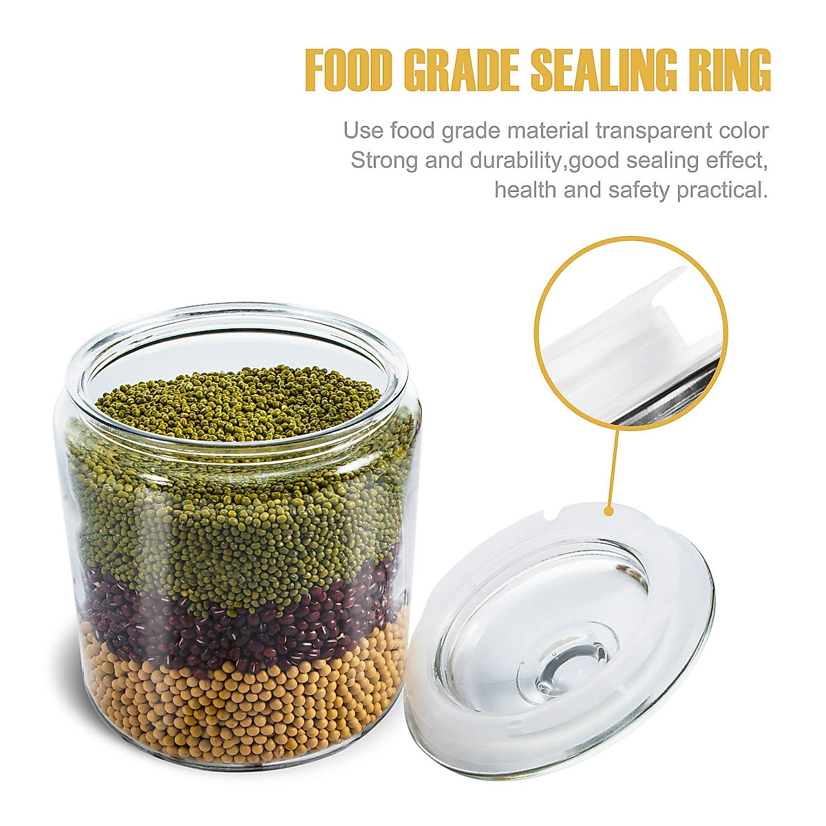 Masthome Large Glass Jar,1 Gallon Glass Jar with Lid, Airtight,Dishwasher Safe,Wide Mouth Glass Storage Canister for Pasta,Flour,Nuts,Cookies,& More-Send 15 Food Storage Bags