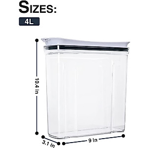 FreshKeeper Cereal Containers Storage Set, Airtight Food Storage Container with Lid 4L/135.2oz,4PCS BPA-FREE Plastic Pantry Organization Canisters for Rice Cereal Flour Sugar Dry Food in Kitchen