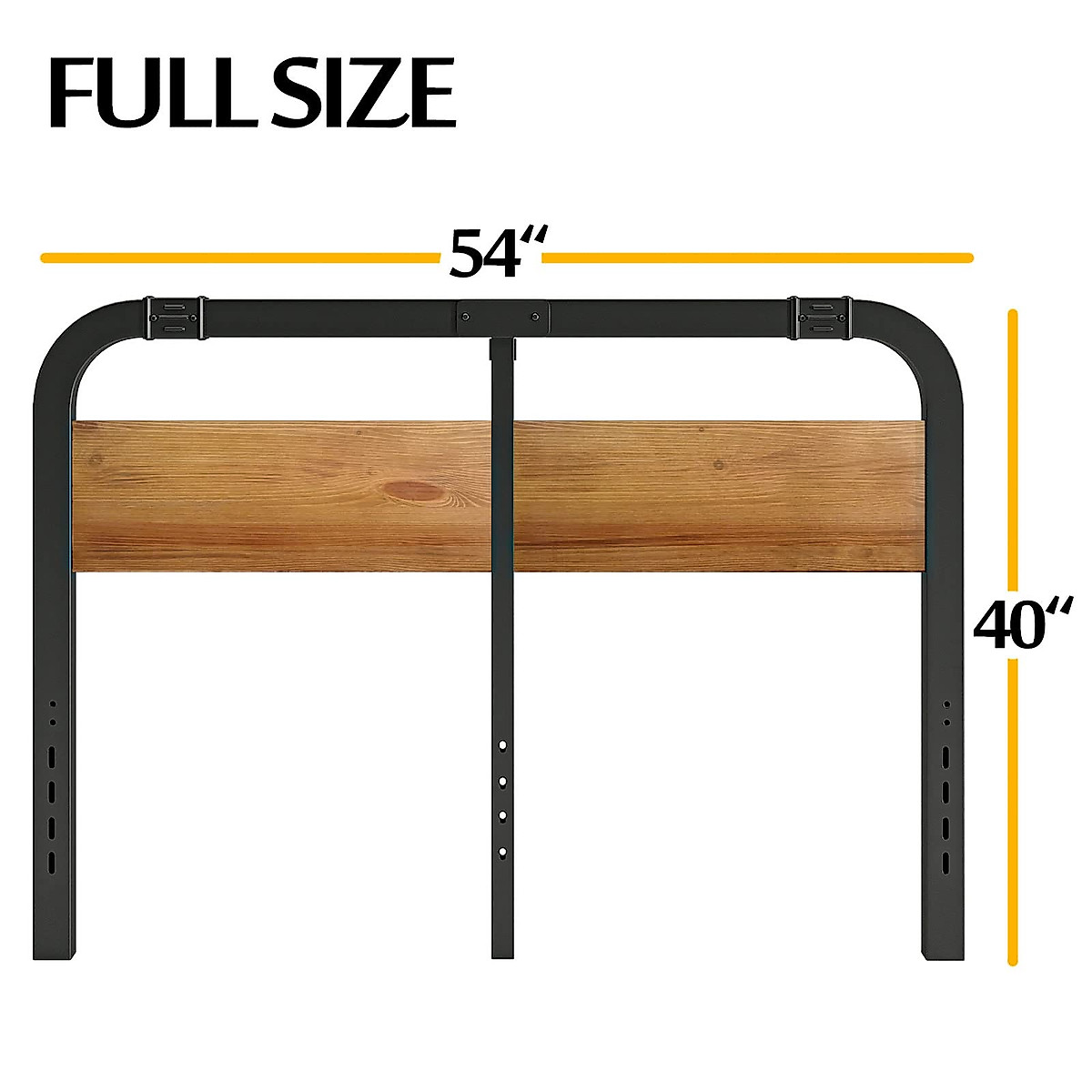 BOSRII Full Size Headboard Only, Wood Metal Headboard Only, Rustic Solid Wooden Head-Board Full Size, Adjustable Height Easy Assembly