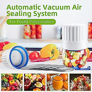 Electric Mason Jar Vacuum Sealer and Accessory Hose Compatible with FoodSaver Vacuum Sealer, Vacuum Sealer Attachment Kit for Wide & Regular Mouth Mason Jars, Jars Sealing Hood with Electric Vacuum