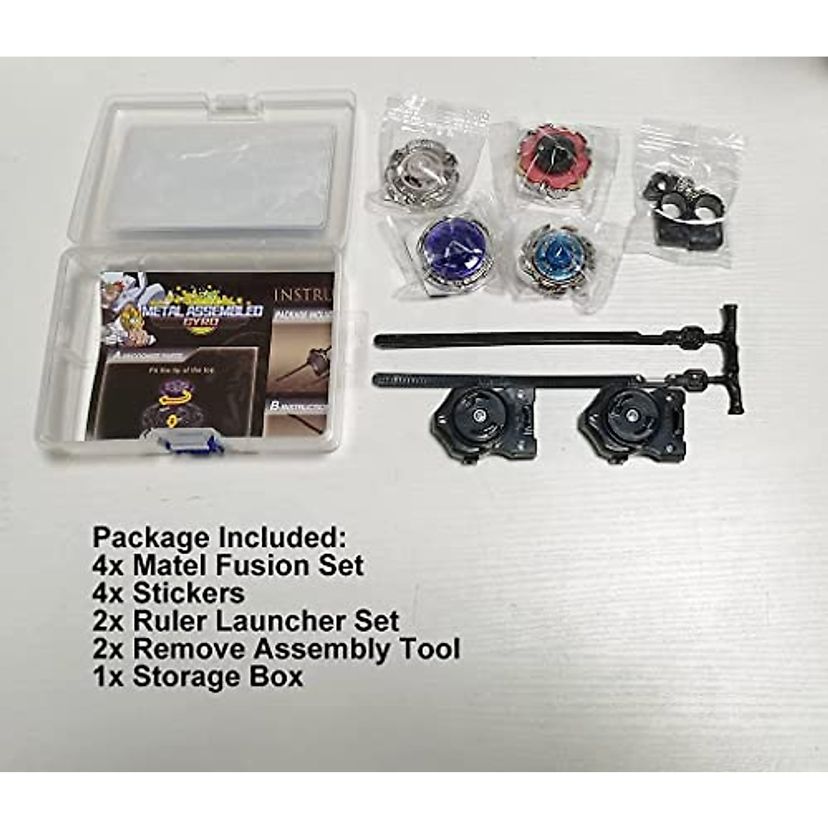 Burst Battle Metal Fusion Turbo Evolution Set with 4D Launcher Set Toys for Prime Boys Pegasus Battling Top