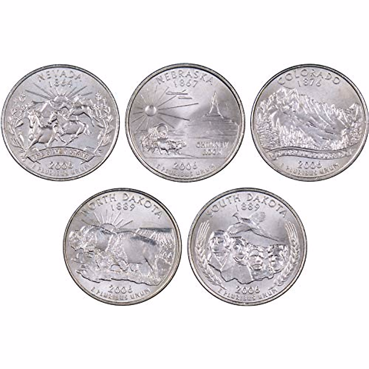 2006 P State Quarter 5 Coin Set BU Uncirculated Mint State 25c Collectible