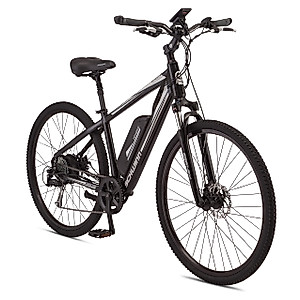 Schwinn Voyageur Electric Bike, Hub-Drive, Large Step-Over Frame, Black