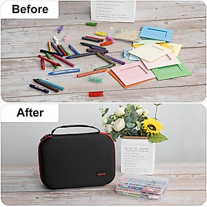 NIFUYOP Photo Storage Box 4x6 with Hard Carying Case, 9 Inner Photo Organizers and Storage, Transparent Plastic Photo Storage Containers, Picture Organizers Boxes, Photo and Craft Keeper Storage Box