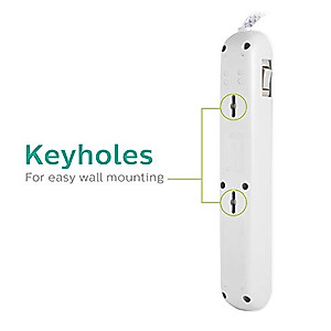 Philips 4 Outlet Power Strip Surge Protector with 2 USB Ports, 4 Ft Power Cord, Designer Braided Extension Cord, Flat Plug Extension Cord, 720 Joules, White, SPC6244WC/37