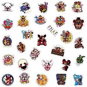 NOBLECARE 5PCS FNAF Keychain+50PCS FNAF Stickers|3.95x2.95/Fnaf Keychains, Fnaf Party Favor, Fnaf Party Favors, Fnaf Gift, Fnaf Gifts, Fnaf Keychains For Backpacks–Accessory