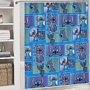 Sykinhmu 4PCS Cartoon Shower Curtain Set with Non-Slip Rugs, Toilet Lid Cover and Bath Mat, Animal Shower Curtain with 12 Hooks, Durable Waterproof Bathroom Decor Set 72 x 72inch