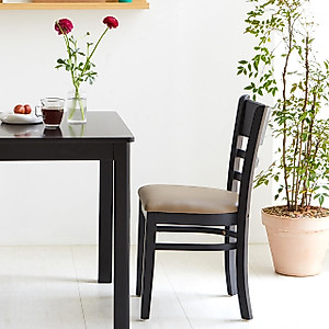 Livinia Cabin 45.3" Wooden Dining Table/Small Rectangular Modern Farmhouse Solid Wood Kitchen Table Desk (Black)