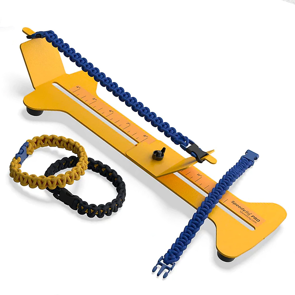 SpeedyJig PRO - Paracord Bracelet Kit and Jig | Easily Make Paracord Bracelets from 4" to Over 13" | Adjustable Steel Frame Made in The USA | Includes Free Paracord & Buckles