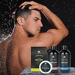 Bath Gift Set 14Pcs Beard Grooming, Bath & Body Spa Kit w/Beard Oil, Beard Balm, Beard Brush, Beard Comb, Beard Scissors, Storage Bag, Beard Growth Care for Men, Dad, Husband