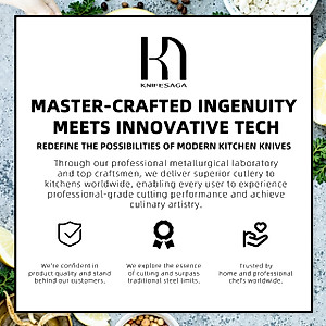 KnifeSaga Kitchen Knife Block Set, Enduring Sharpness Premium Knife Set with Block, 14 Pcs Japanese High Carbon Stainless Steel Knives Set for Kitchen, Chef Knife Set with Block and Built in Sharpener