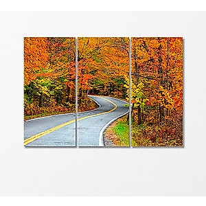 Road to Vermouth USA Autumn Landscape Canvas Print 5 Panels / 36x24 inches