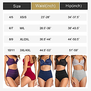 UMMISS High Waisted Underwear for Women Tummy Control Cotton Plus Size Postpartum Ladies Panties Briefs M/L