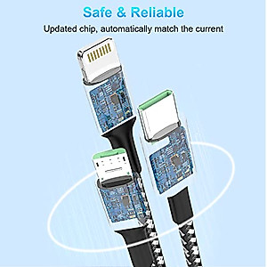 100W USB C Multi Fast Charging Cable, 10FT 5-in-1 PD 66W USB/C to USB C/Micro USB/MFi Certified iPhone Charging Cord Braided Fast Charging Cord Universal Sync Charger Adapter for iPhone/Android/Phone
