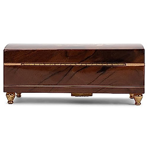 Haelo 43Vol Musical Instruments Violin 6 x 3 Inch Italian Hand Crafted Inlaid Wood Jewelry Music Box Plays Tune Rock of Ages