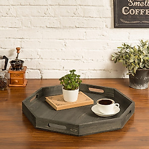 Vintage Gray Wood Serving Tray - MyGift