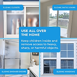 Eco-Baby Sliding Door Lock, 4 Pack Child Proof Safety Window Locks for Glass Doors