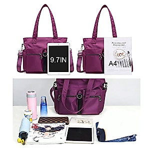 Fabuxry Women Casual Totes Handbags Shoulder Bags Purses Soft Nylon Bag Black