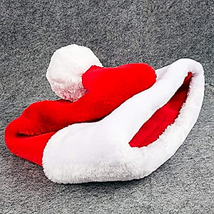 LONGTEN Christmas Hat Santa Hat Xmas Holiday Hat for Children Kids Unisex Velvet Comfort