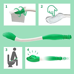 Long Reach Toilet Aid, Soft and Comfortable Butt Wiper Tool, Bottom Wiping Toilet Aid for Disabled, Elderly, Overweight People, Wiping Aids for Toileting, Butt Wiper for Fat People