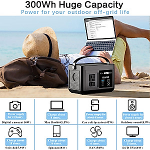 Portable Power Station 88.8WH, SBAOH Solar Generator Lithium Battery Power 110V AC USB-C Power Delivery Solar Generators for Camping, Road Trips, Emergency Power Black