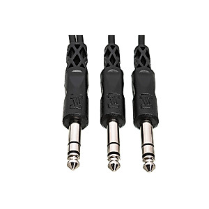 Hosa CYS-103 Y Cable, 1/4 in TRS to Dual 1/4 in TRS, 3 ft