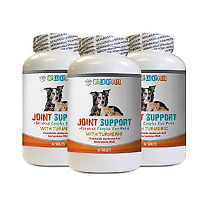 Hip Treats cat - Pets Joint Support with Turmeric and MSM - Dogs and Cats - Premium Complex - tumeric Curcumin Supplement for Cats - 3 Bottles (180 Tablets)