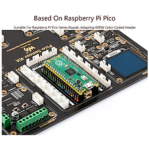 for Raspberry Pi Pico W, Raspberry Pi Pico W Sensor Kit with Expansion Board and Raspberry Pi Pico W with Pre-Soldered Header and RGB LED,Motor Driver,etc,15 Detachable Sensors, All-in-One Design